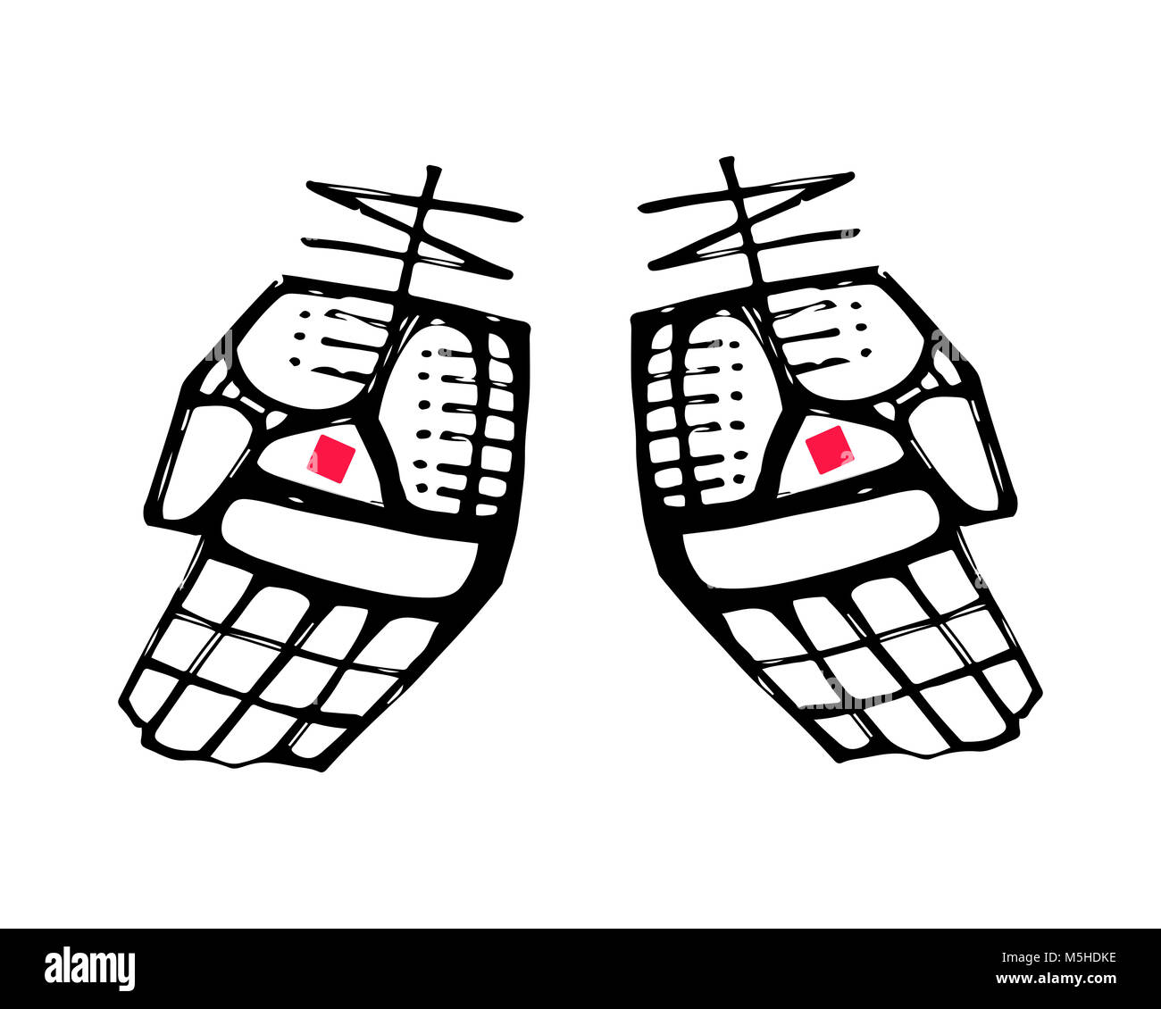 Hand drawn vector ink illustration or drawing of Jesus Christ hands ...