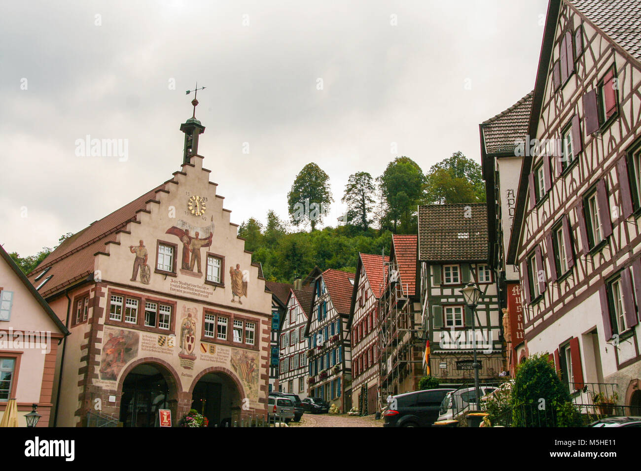AT Schiltach , Germany, On 08/05/2016 - The town hall, the old rathaus ...