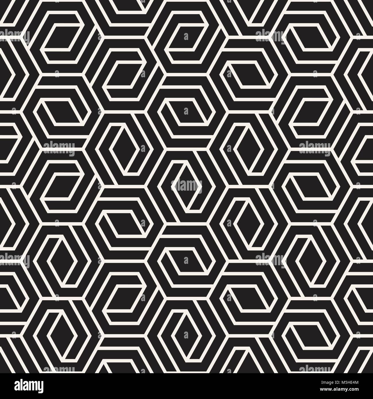 Vector seamless lattice pattern. Modern stylish texture with monochrome ...
