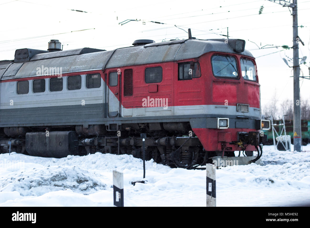 Freight train locomotive carrying with cargo on daylight Stock Photo ...