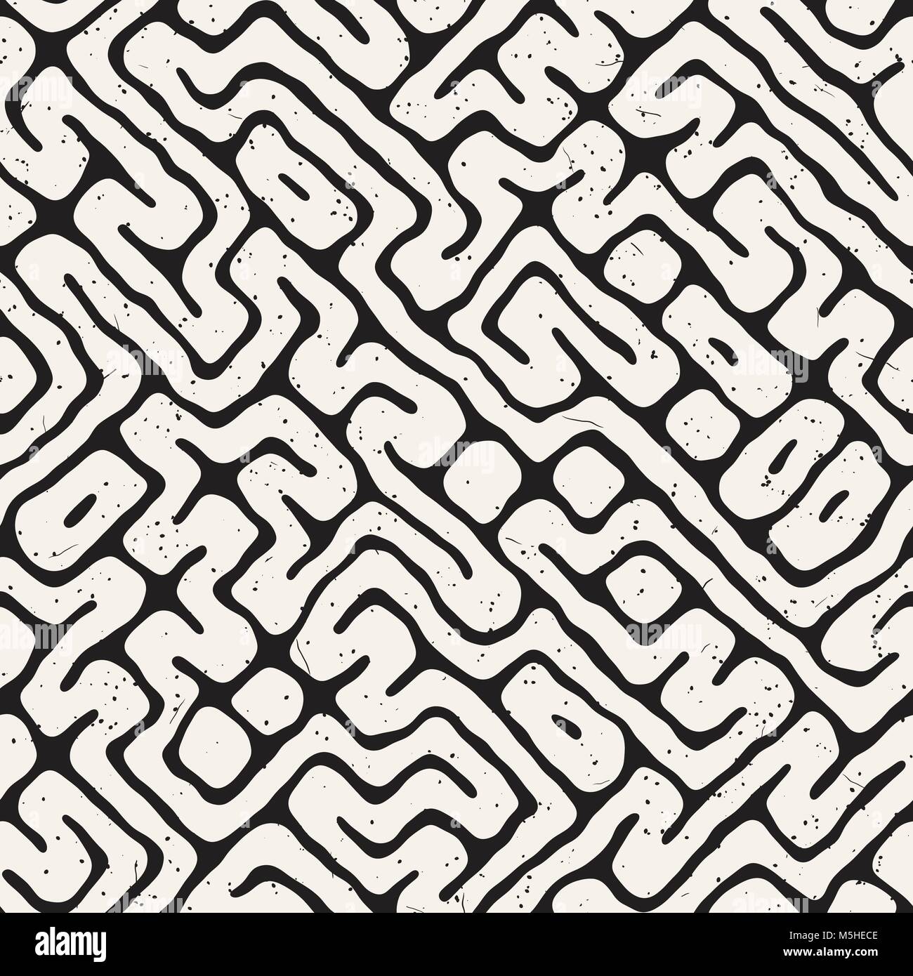 Seamless pattern with maze lines. Monochrome abstract background ...