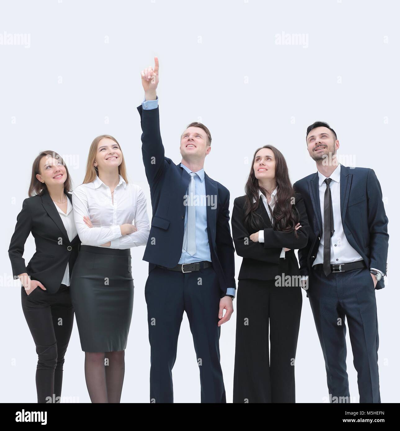 leader of the pointing goal for the business team Stock Photo - Alamy