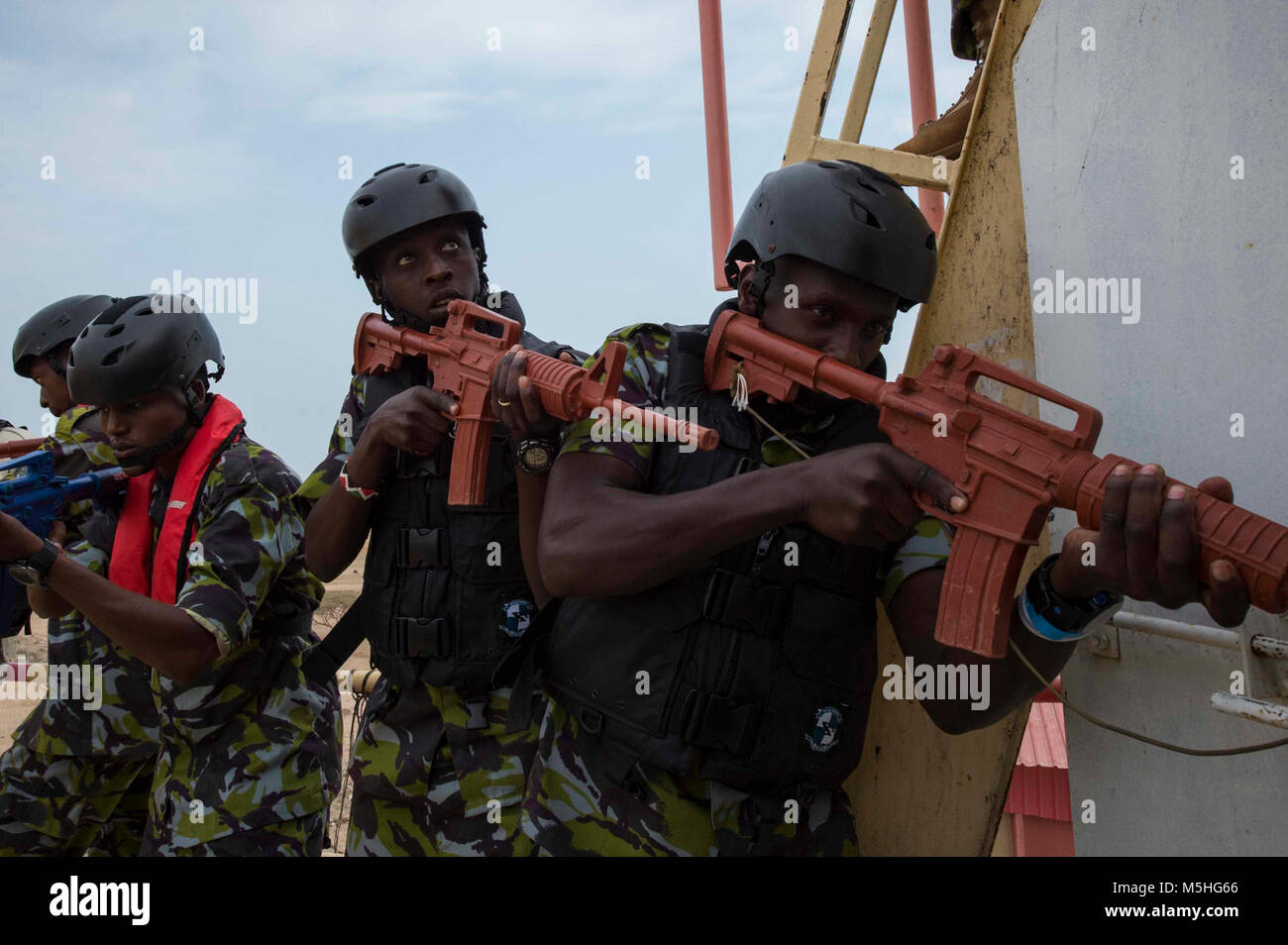 DJIBOUTI (Feb. 4, 2018) Members of the Kenya Navy practice tactical ...