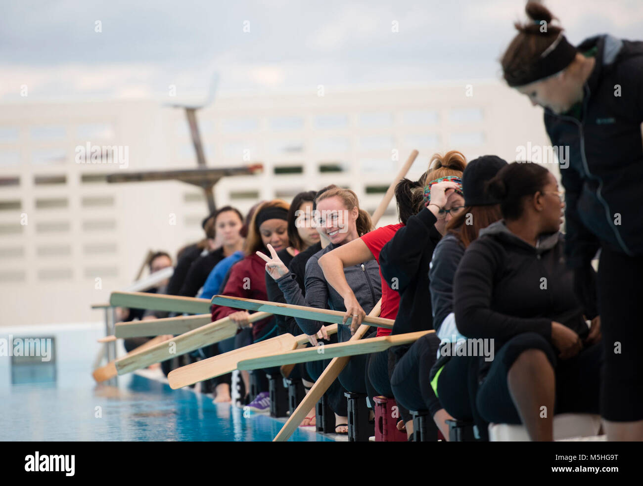 The Kadena Shoguns Women’s Dragon Boat team practice at the Fairchild ...