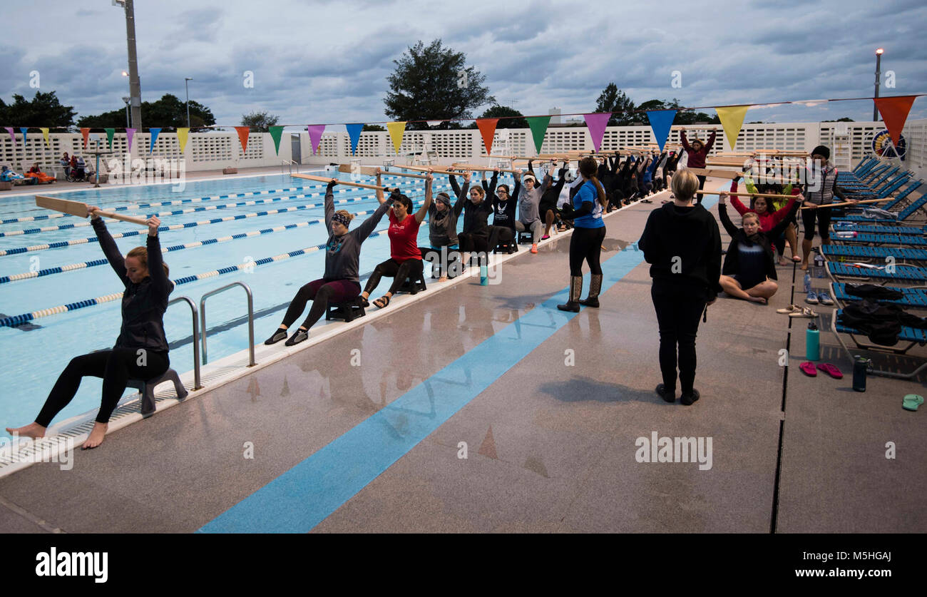The Kadena Shoguns Women’s Dragon Boat team practice at the Fairchild ...