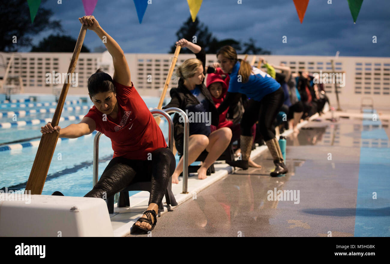 The Kadena Shoguns Women’s Dragon Boat team practice at the Fairchild ...
