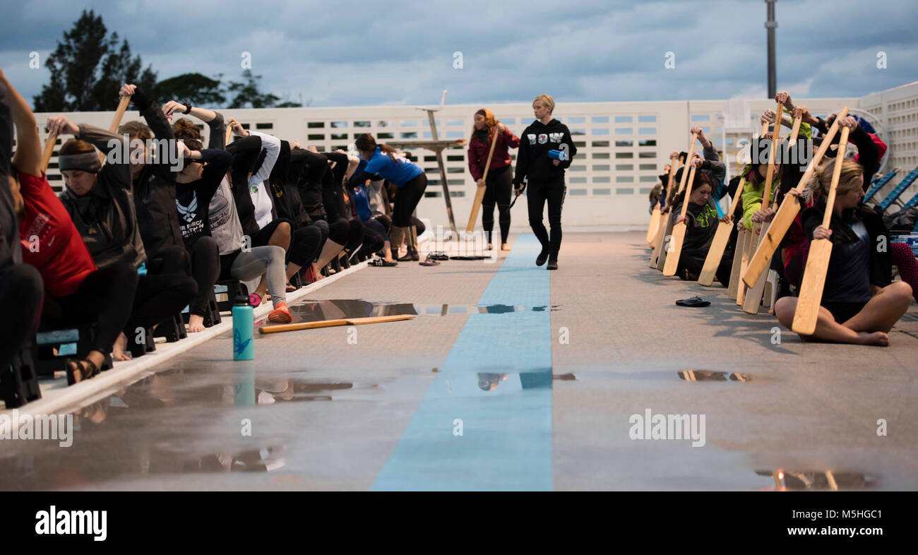 The Kadena Shoguns Women’s Dragon Boat team practice at the Fairchild ...