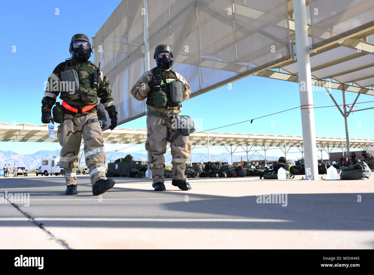 U.S. Airmen perform a post reconnaissance sweep during the Bushwhacker ...