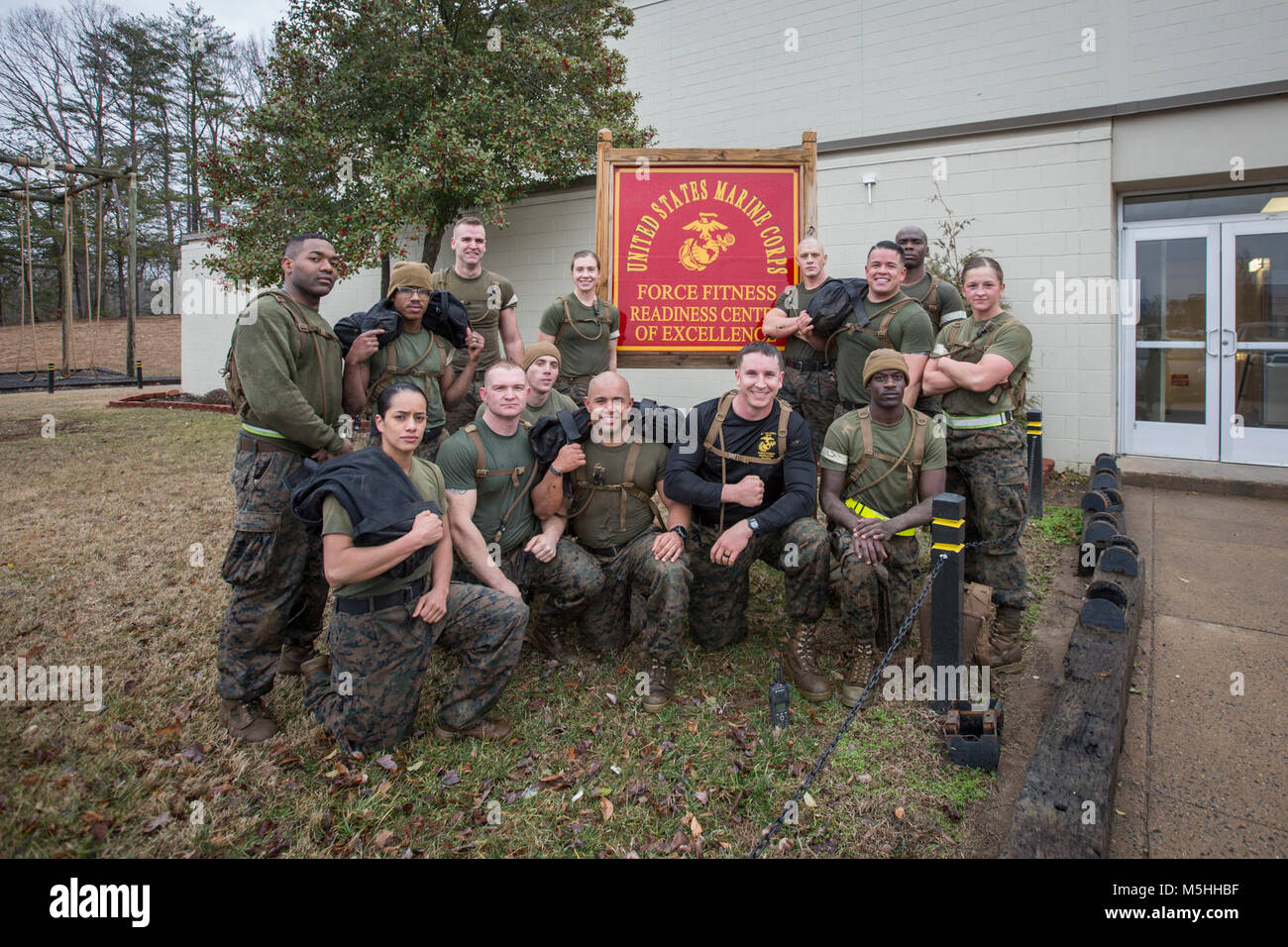 U.S. Marines pose for a Stock Photo - Alamy
