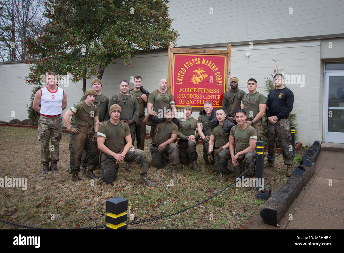 U.S. Marines pose for a Stock Photo - Alamy