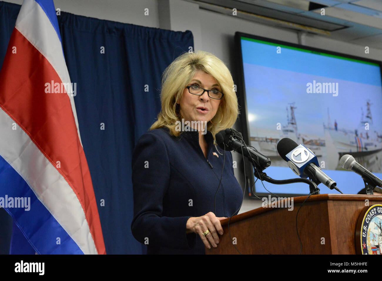 Sharon Day, the U.S. ambassador to Costa Rica, gives a speech on the ...