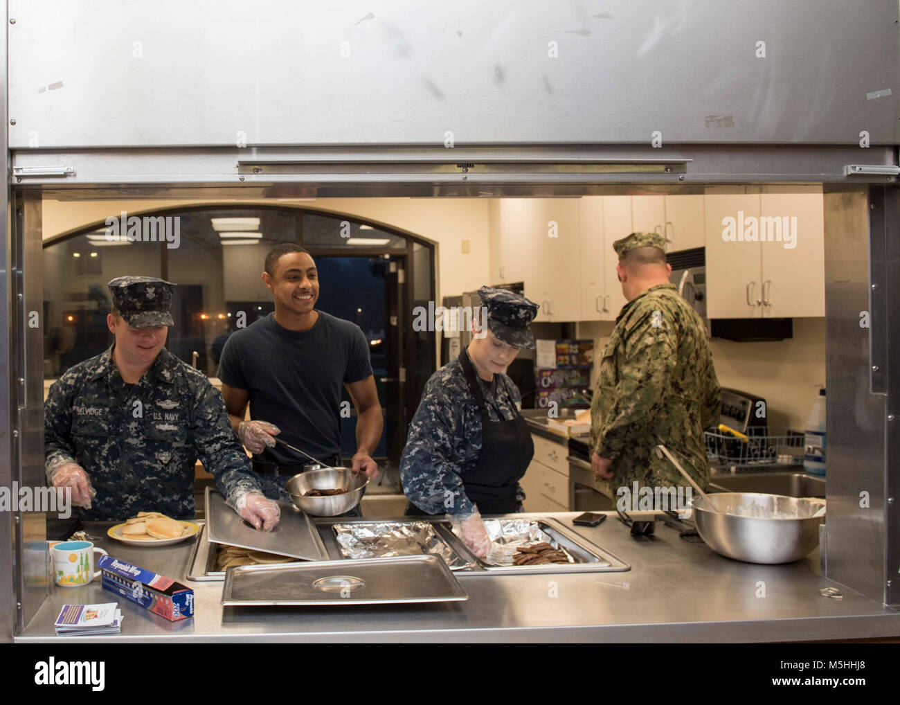 KINGS BAY, Ga. (Feb. 13, 2018) - Sailors prepared a pancake breakfast ...
