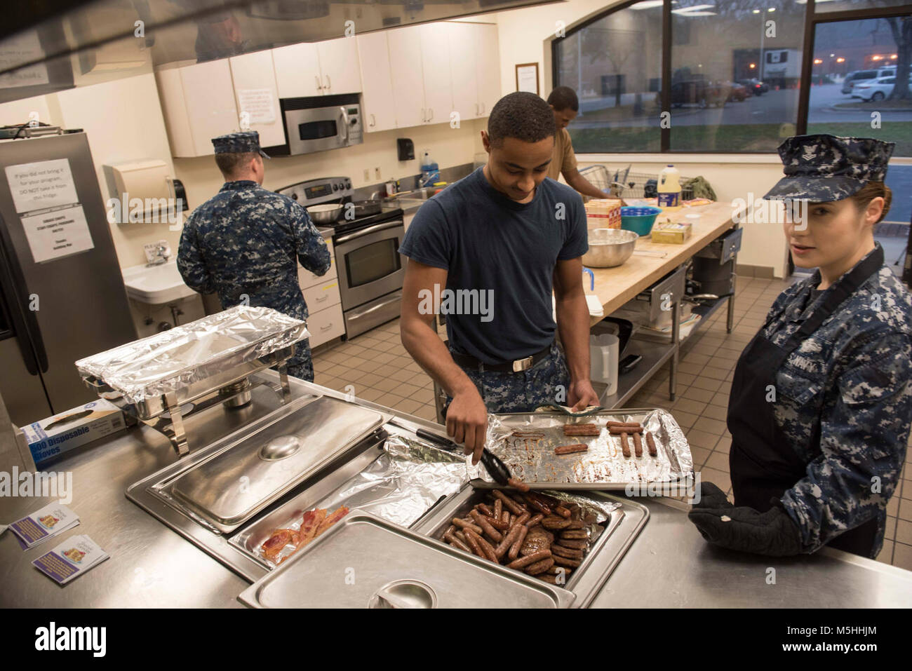 KINGS BAY, Ga. (Feb. 13, 2018) - Sailors prepared a pancake breakfast ...