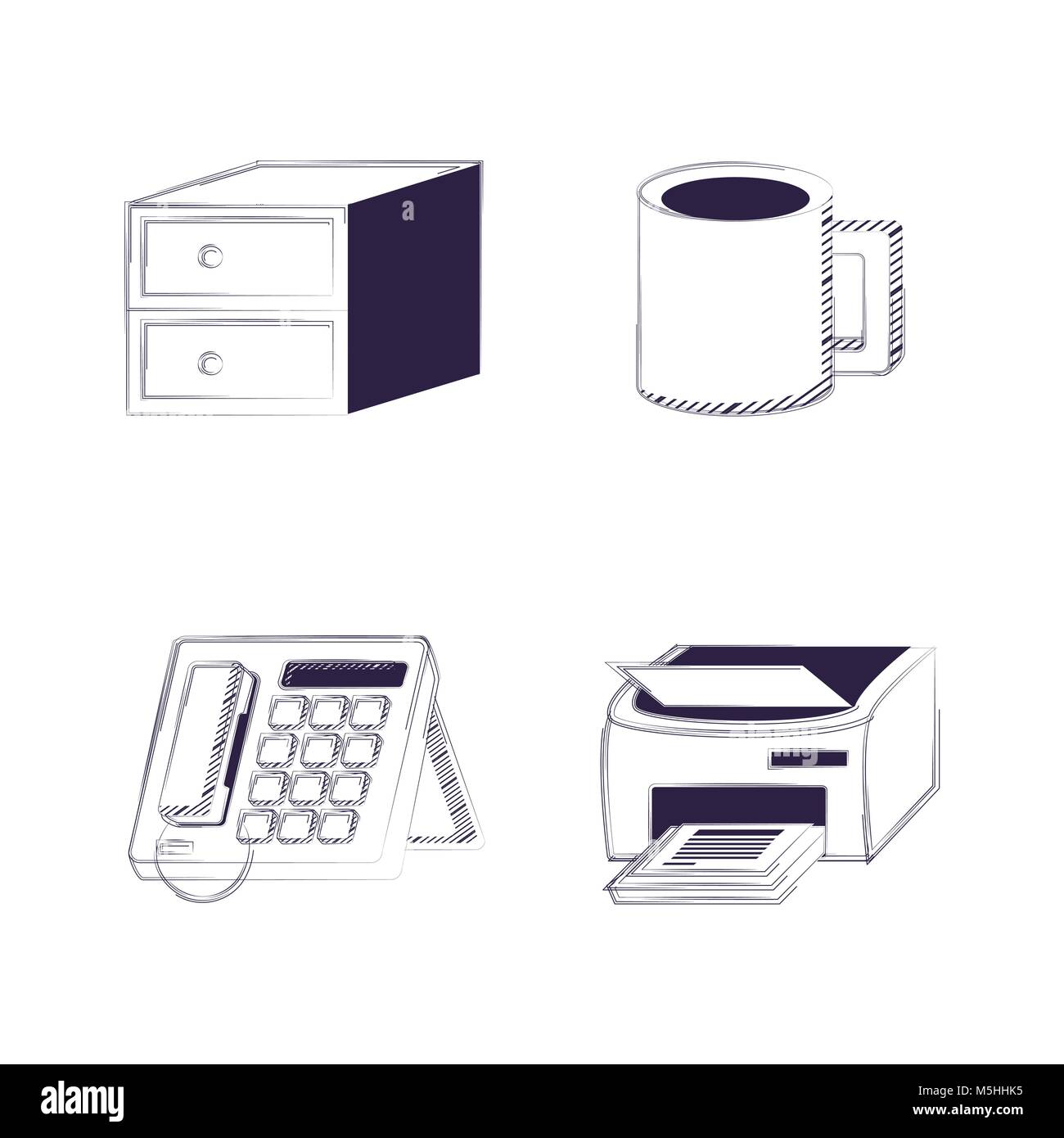 Office supplies telephone Cut Out Stock Images & Pictures - Alamy
