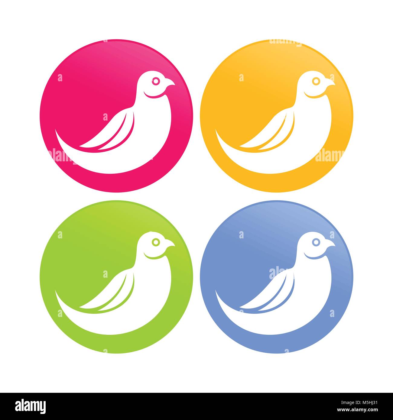 Abstract Dove Bird Color Round Icons Stock Vector Image & Art - Alamy