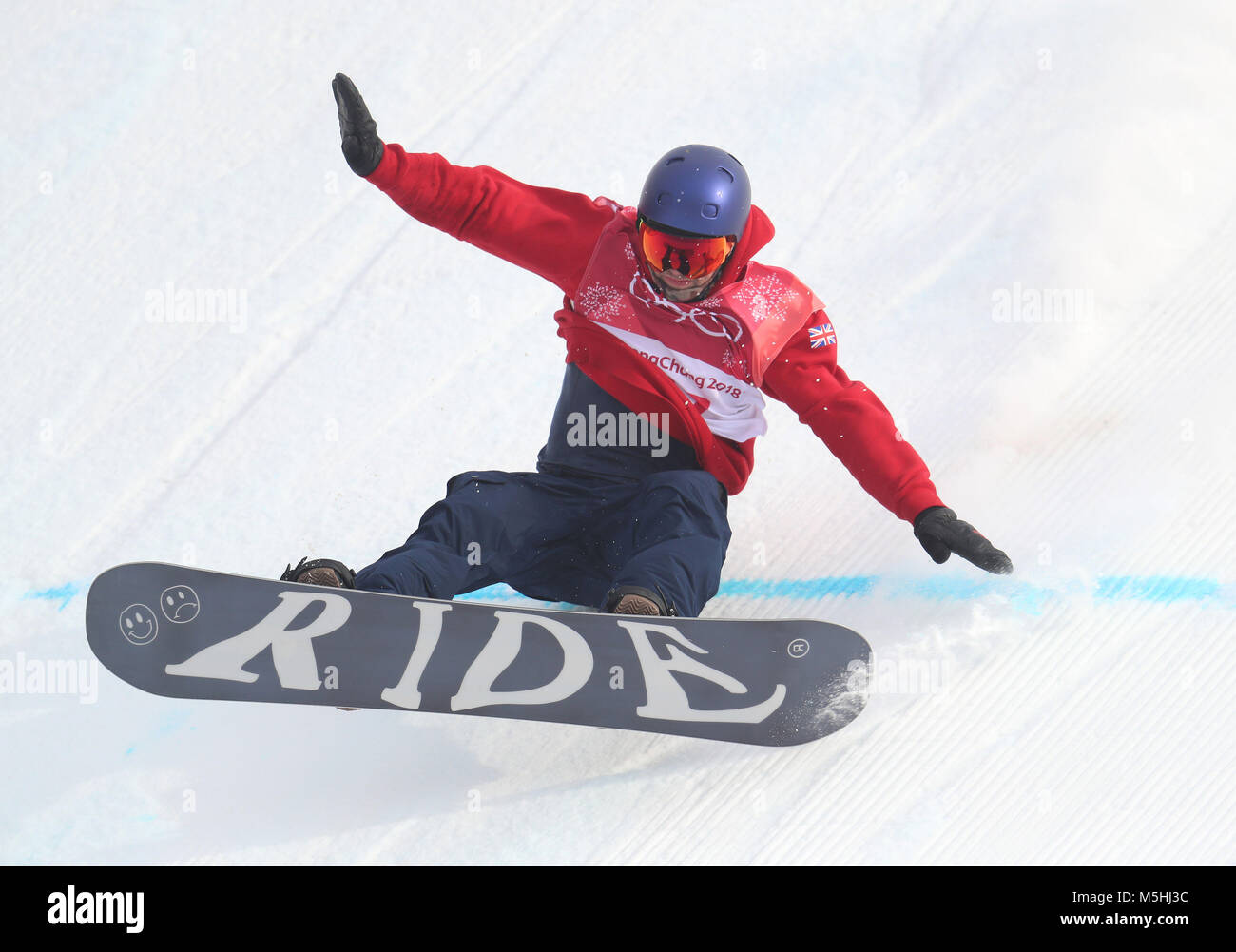 Great Britain's Billy Morgan takes a fall in one of his runs on his way ...