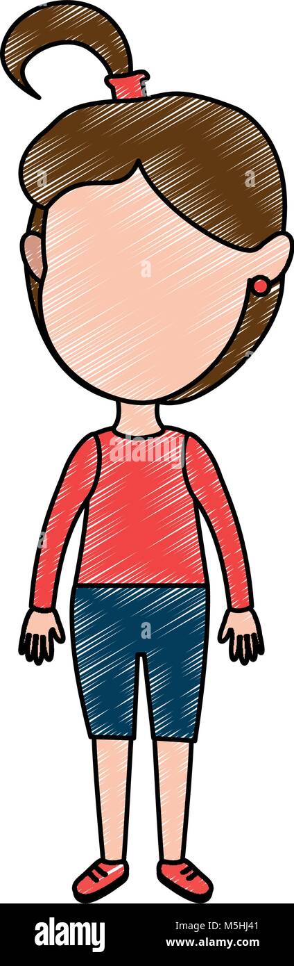 cute and little girl vector illustration design Stock Vector Image ...