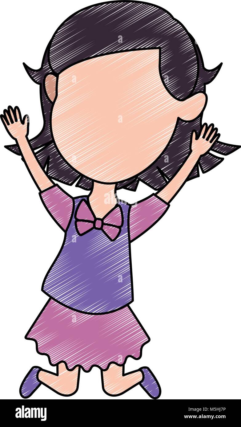 cute and little girl celebrating vector illustration design Stock ...