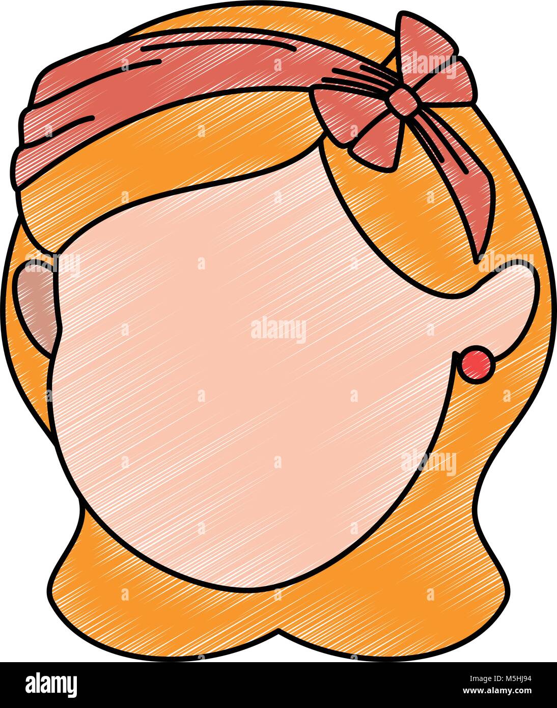 cute and little girl head vector illustration design Stock Vector Image ...