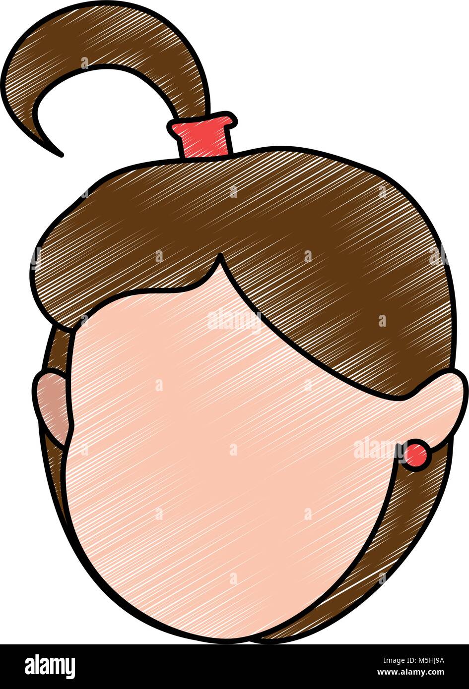 cute and little girl head vector illustration design Stock Vector Image ...