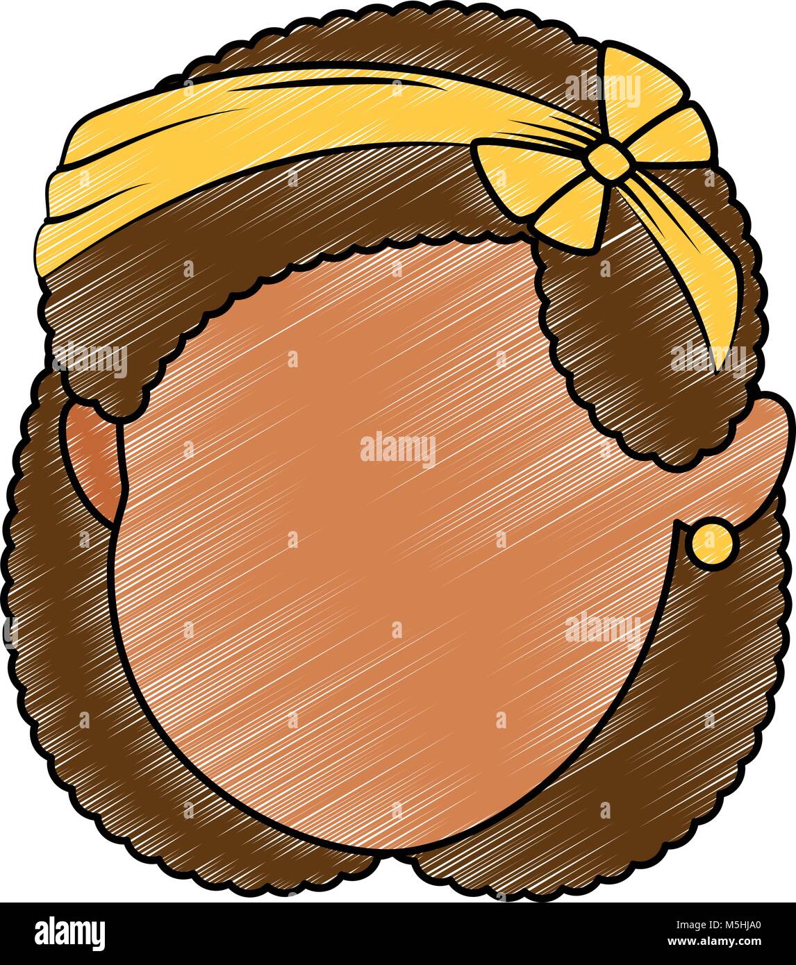 cute and little girl head vector illustration design Stock Vector Image ...