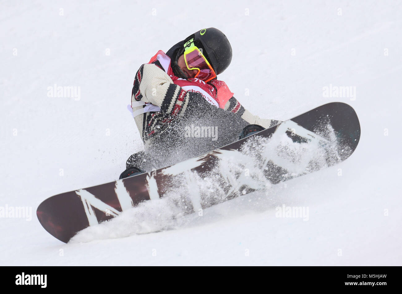 Canada's Max Parrot takes a fall in the Men's Snowboarding Big Air ...
