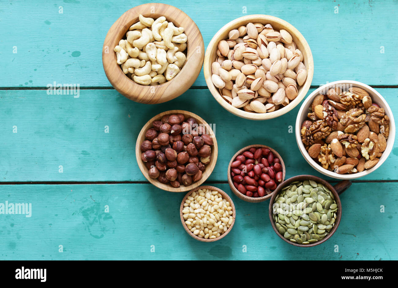 nuts mix for a healthy diet (cashew, pistachios, hazelnuts, walnuts ...