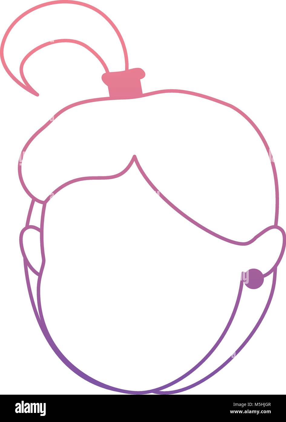cute and little girl head vector illustration design Stock Vector Image ...