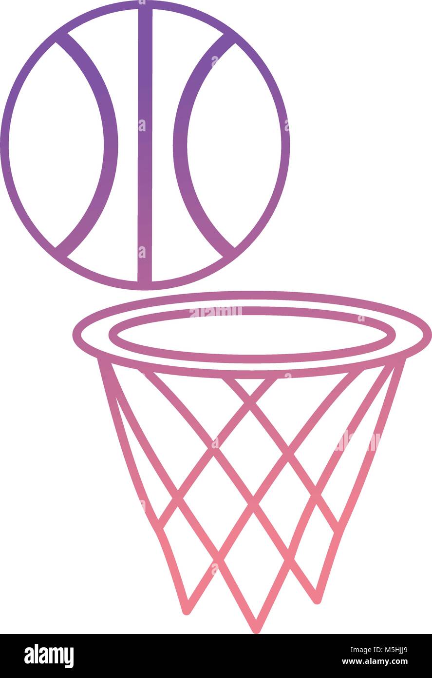 basketball balloon with basket sport vector illustration design Stock ...