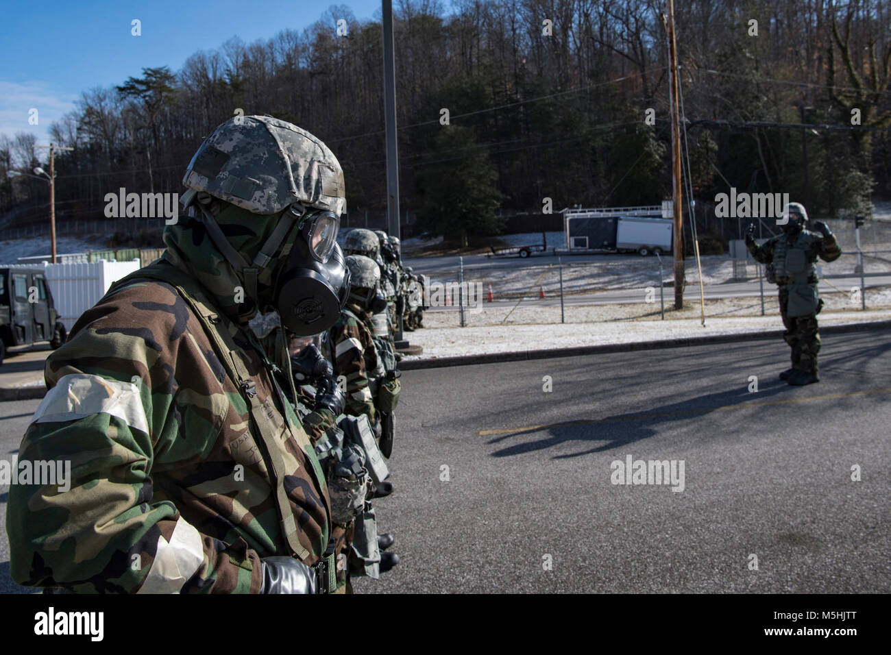U.S. Air Force Airmen from the 130th Force Support Squadron receive ...