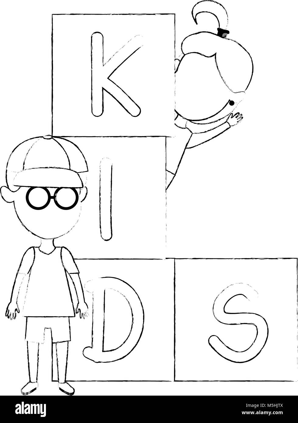 Kids building blocks Black and White Stock Photos & Images - Alamy