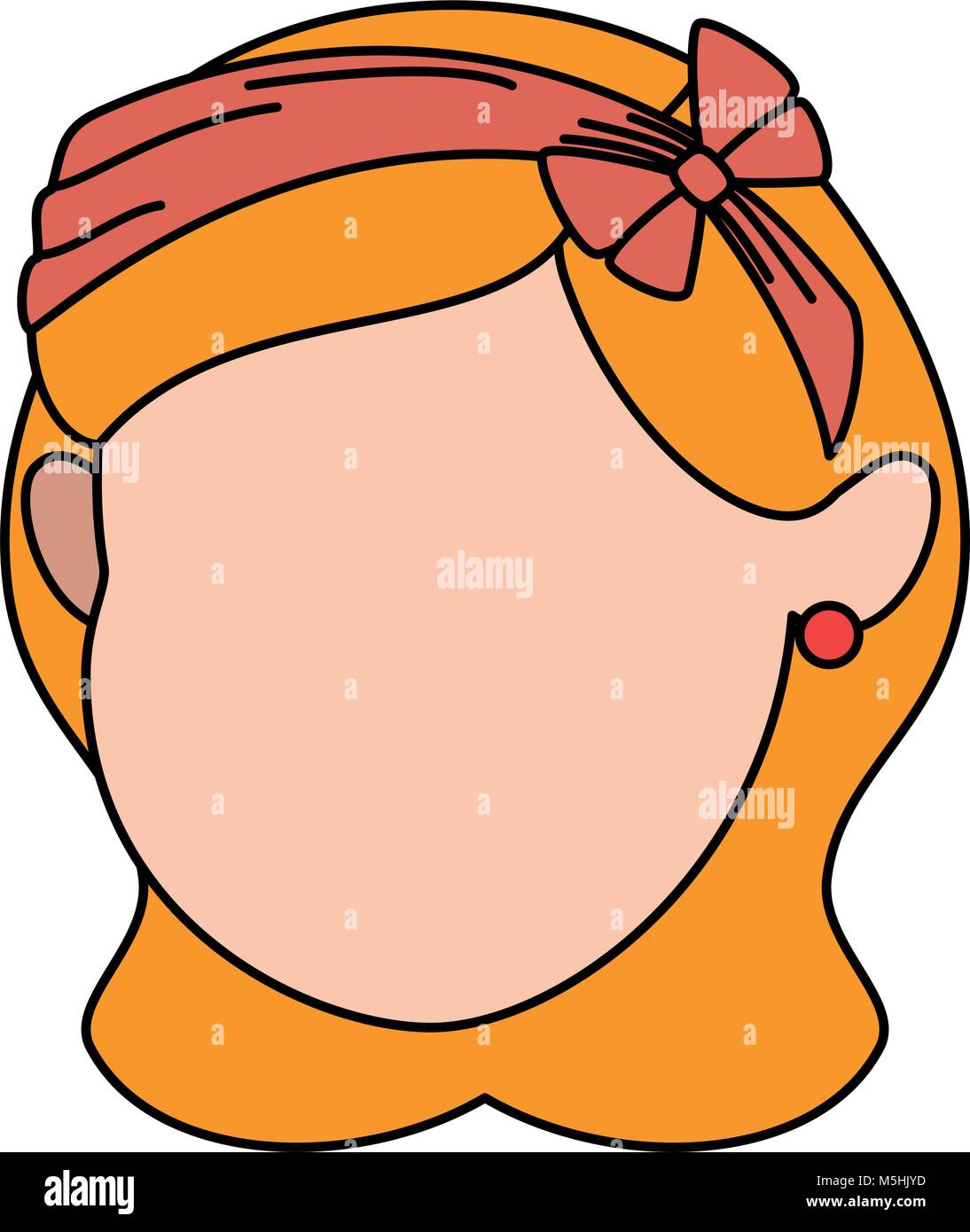 cute and little girl head vector illustration design Stock Vector Image ...