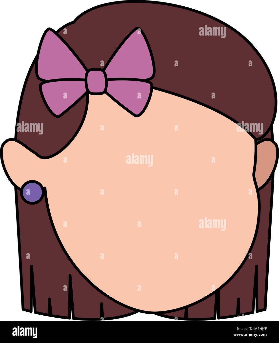 cute and little girl head vector illustration design Stock Vector Image ...