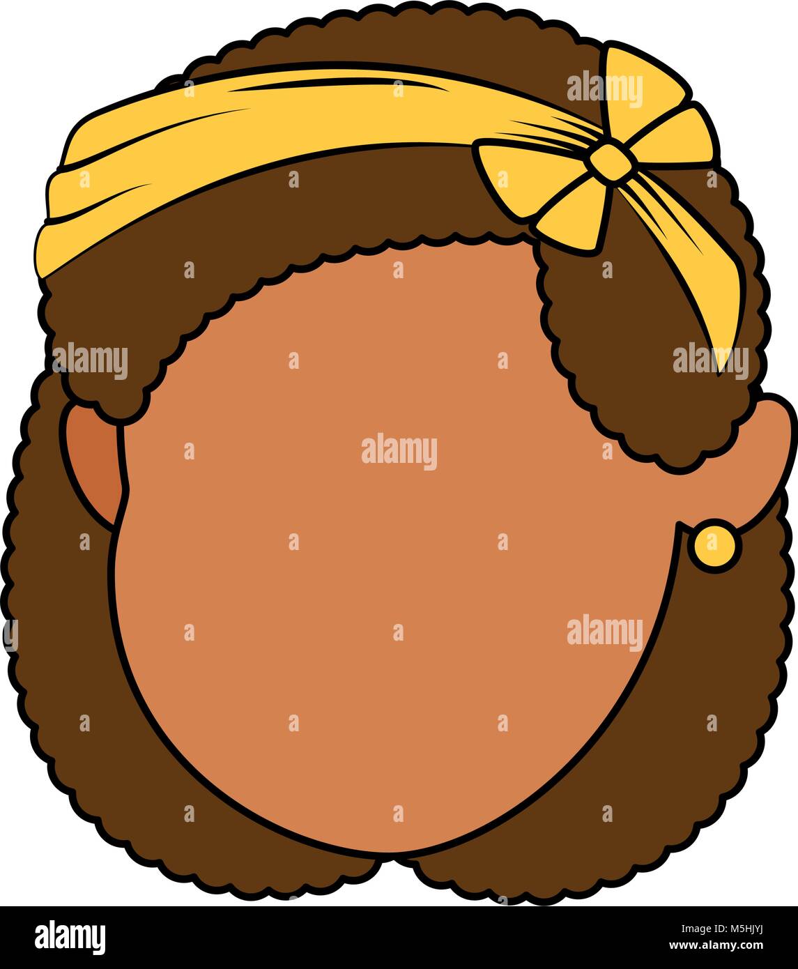 cute and little girl head vector illustration design Stock Vector Image ...