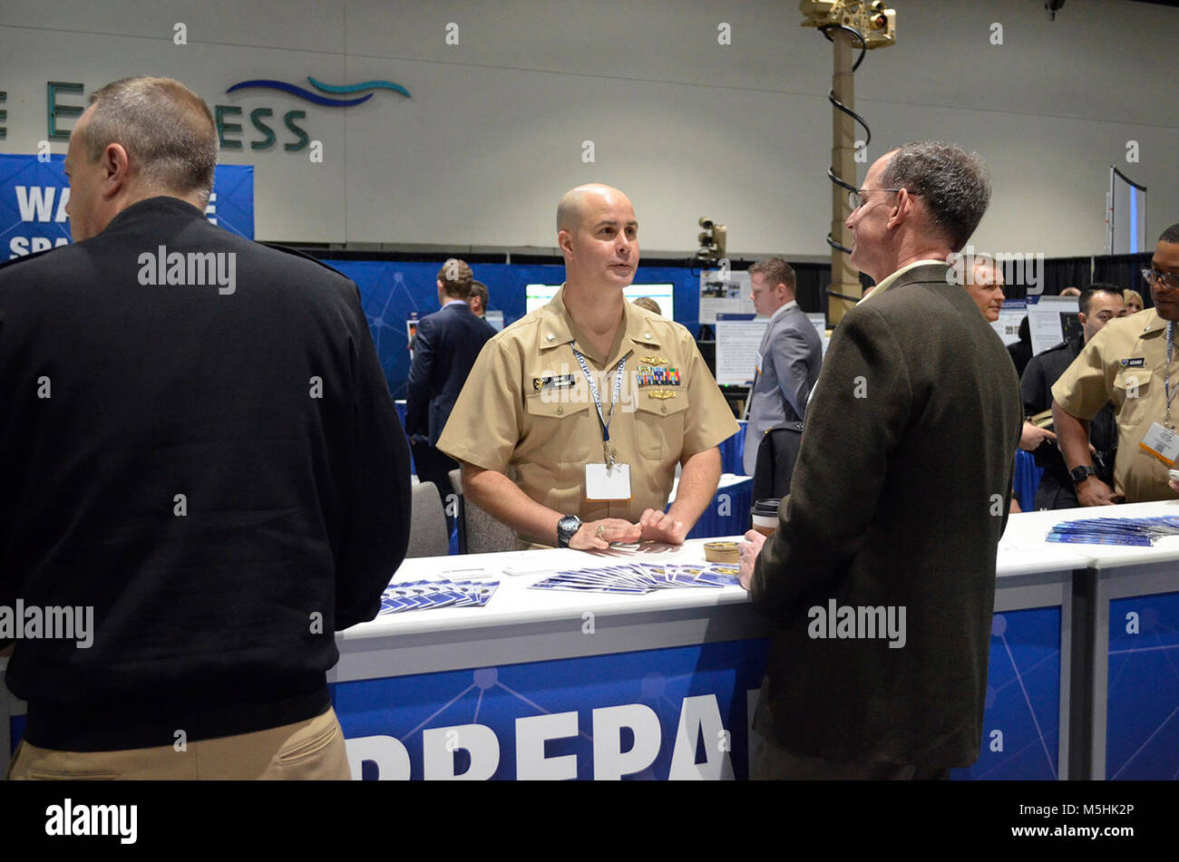 (Center) Cdr. Dave Marino,Naval Information Forces N36, answers West ...
