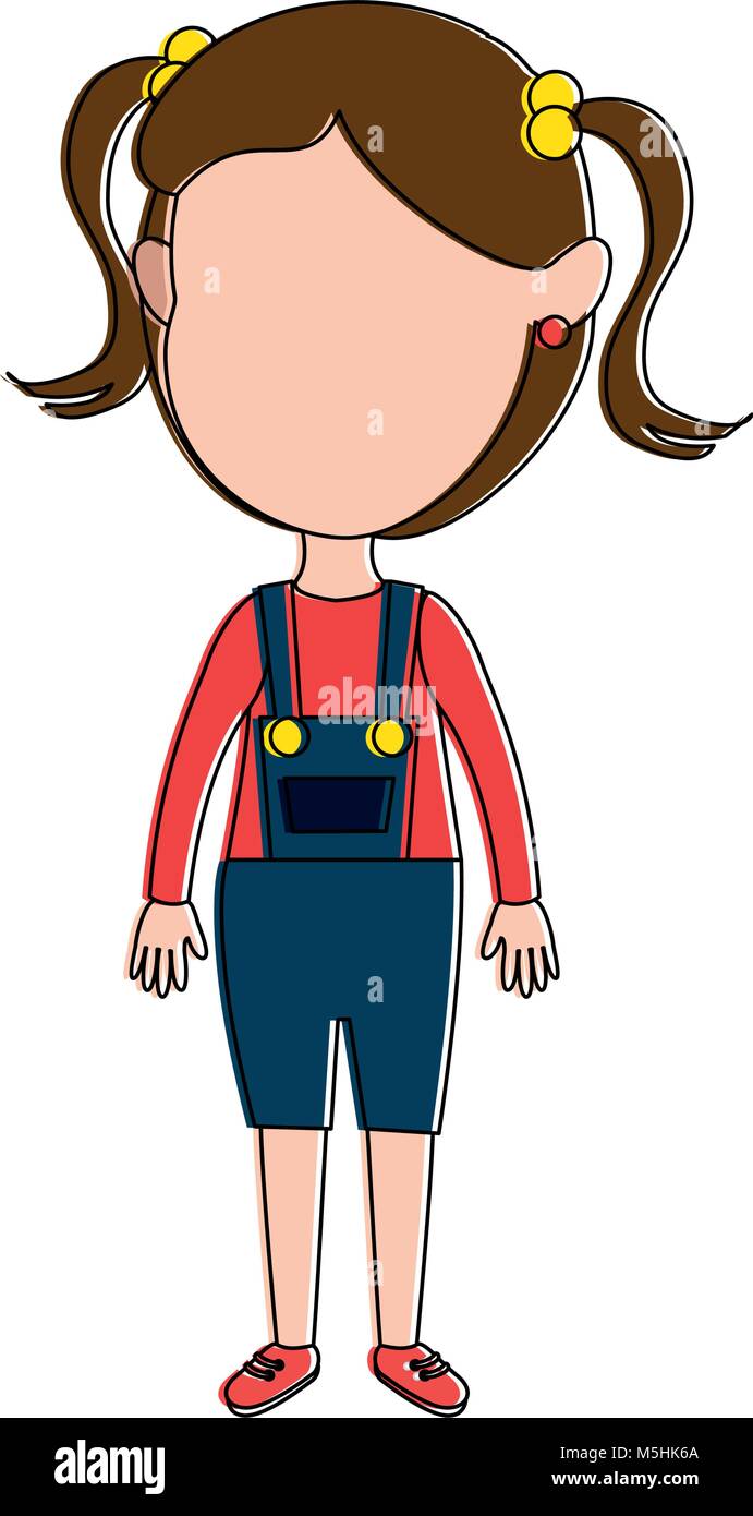 cute and little girl vector illustration design Stock Vector Image ...