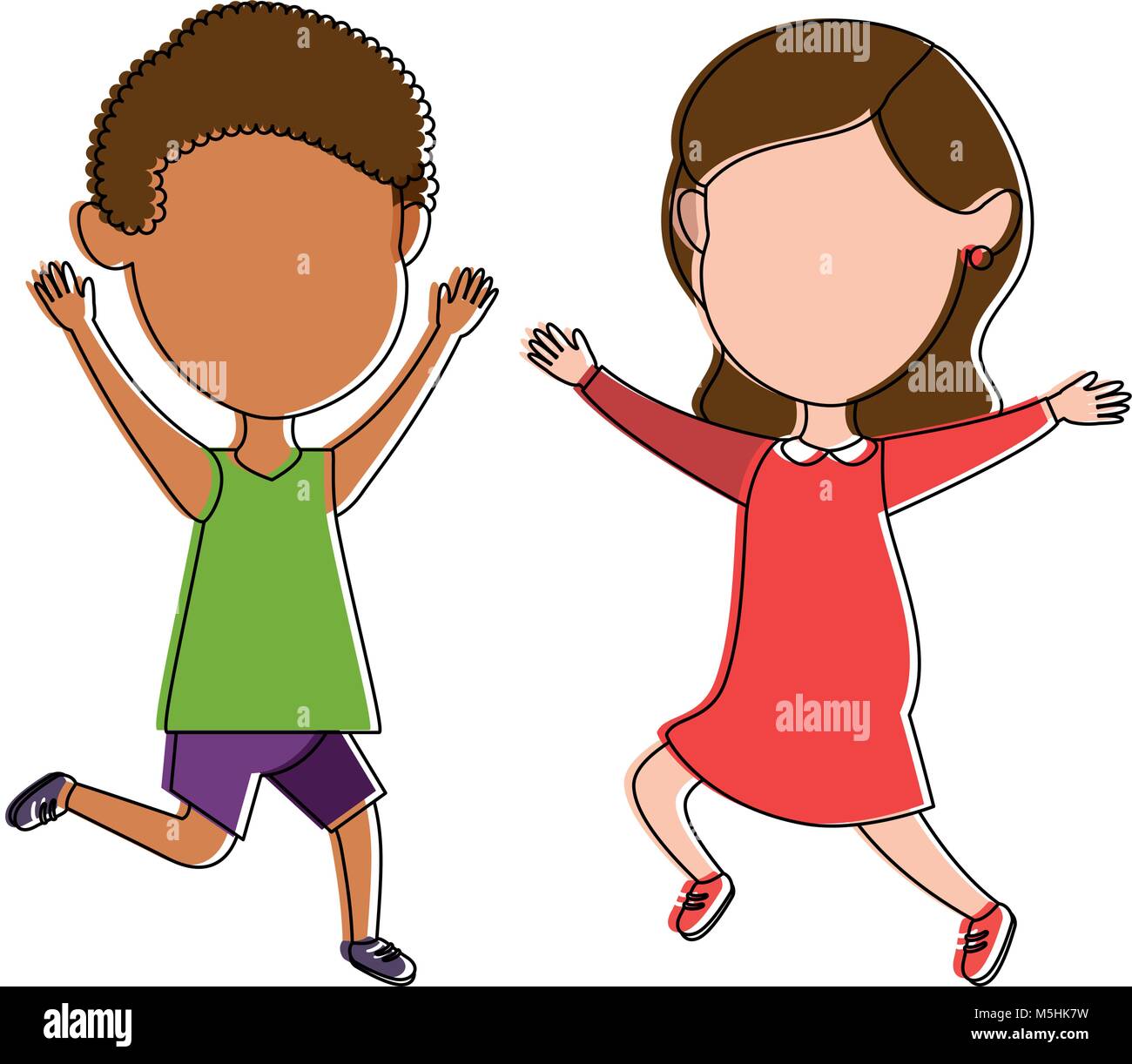 cute and little kids celebrating vector illustration design Stock ...