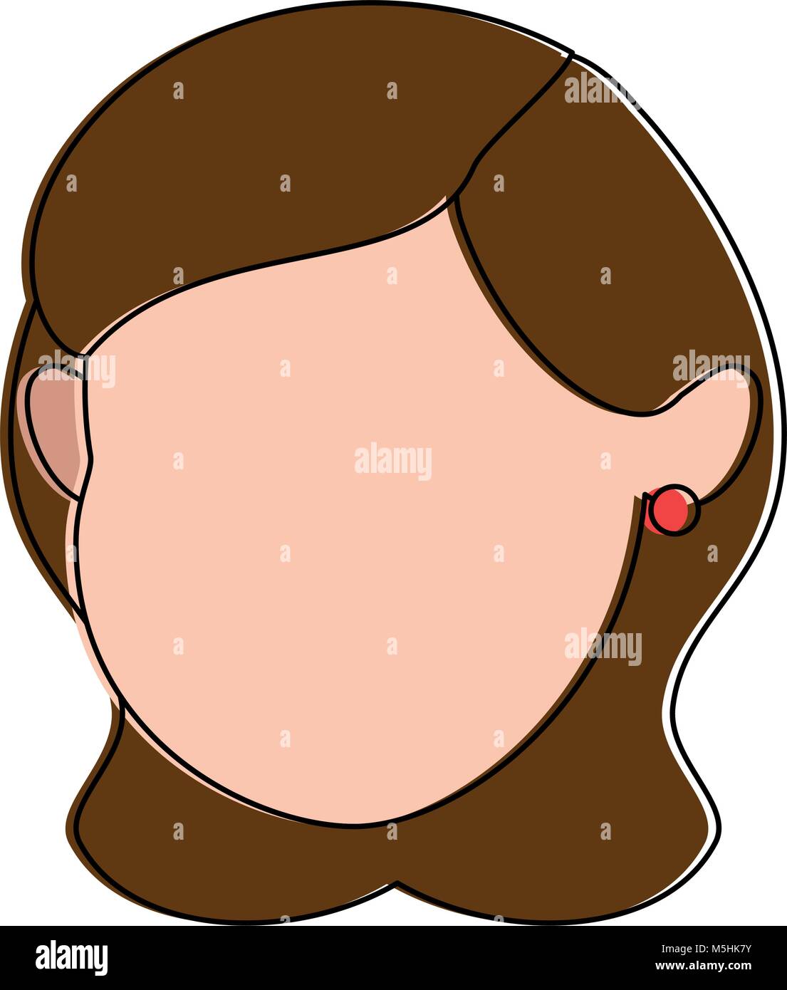 cute and little girl head vector illustration design Stock Vector Image ...