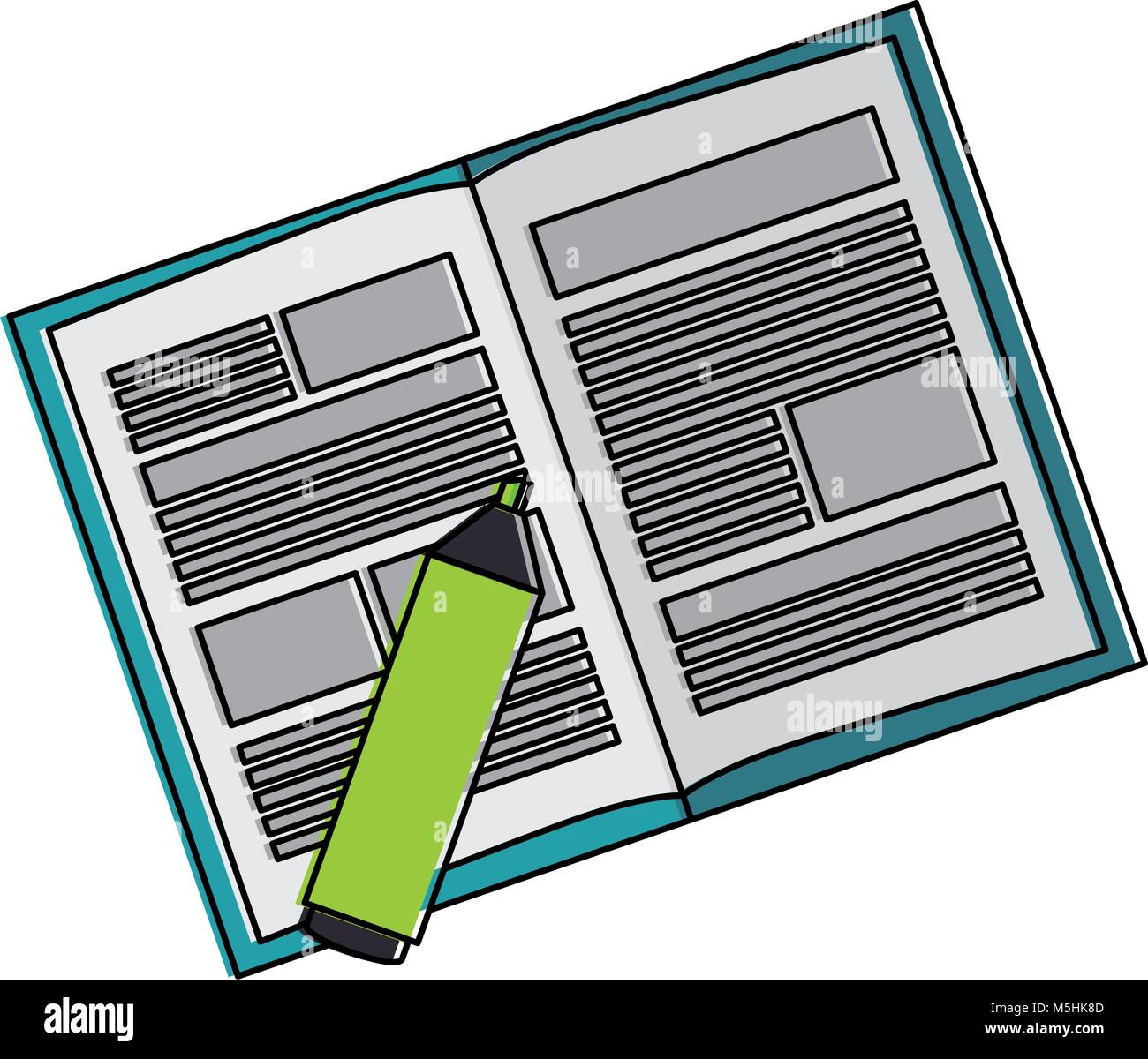 text book with highlighter pen vector illustration design Stock Vector ...