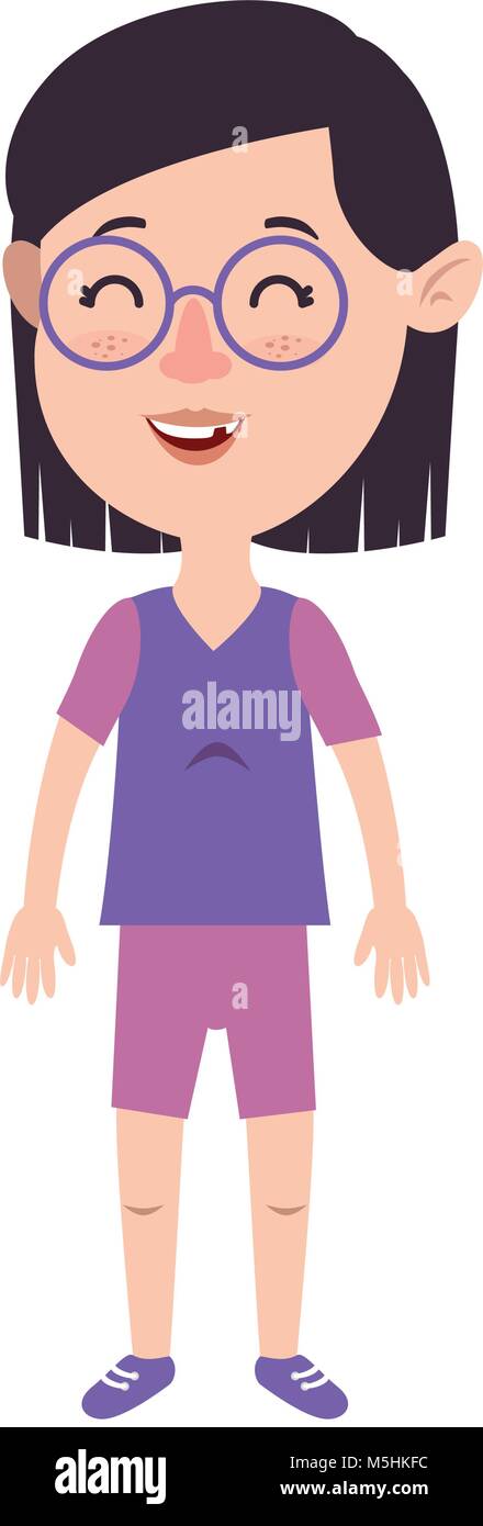 cute and little girl vector illustration design Stock Vector Image ...