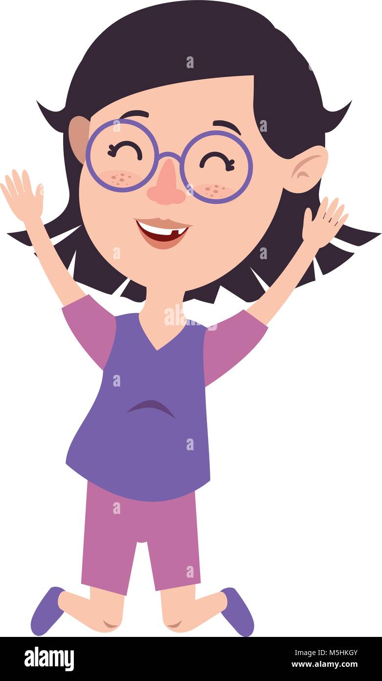 cute and little girl celebrating vector illustration design Stock ...