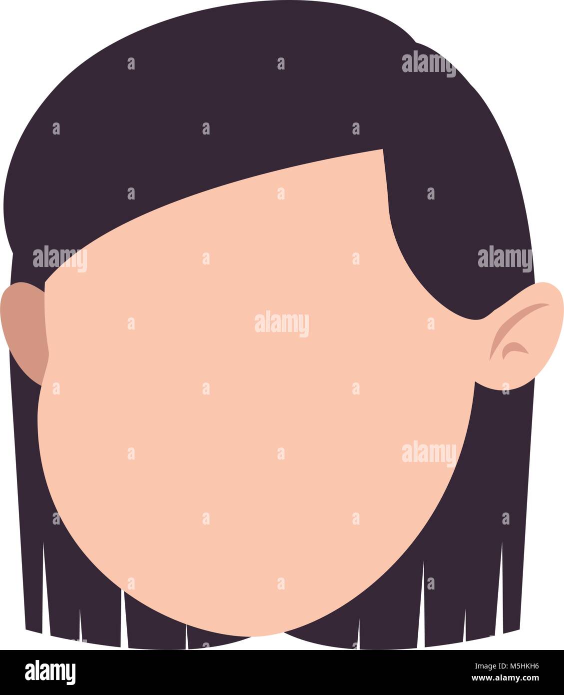cute and little girl head vector illustration design Stock Vector Image ...