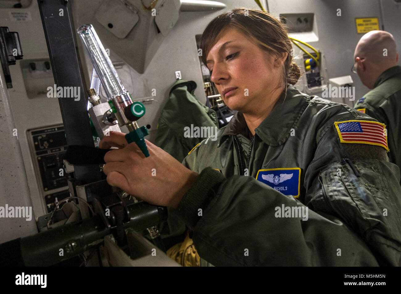 U.S. Air Force Staff Sgt. Ana Nichols, an aeromedical evacuation ...
