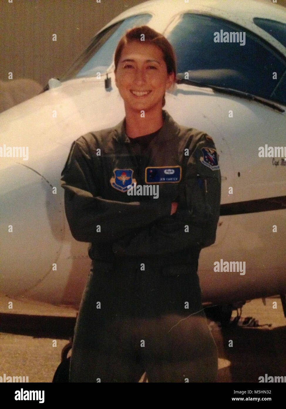 U.S. Air Force Maj. Jennifer Carter, 32nd Air Refueling Squadron chief ...