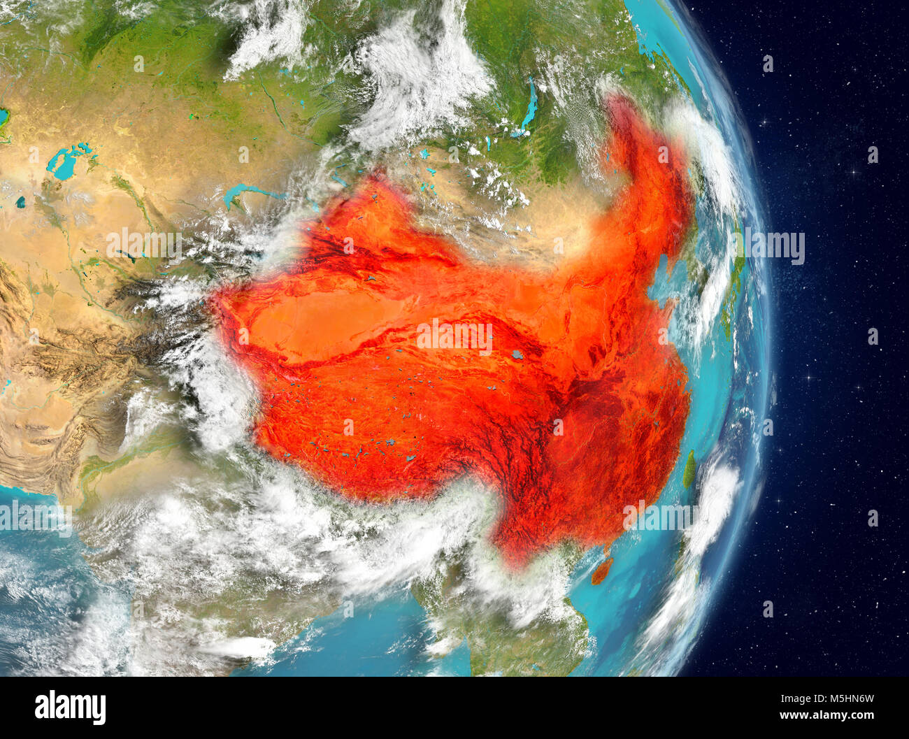 Highlighted satellite image of china hi-res stock photography and ...