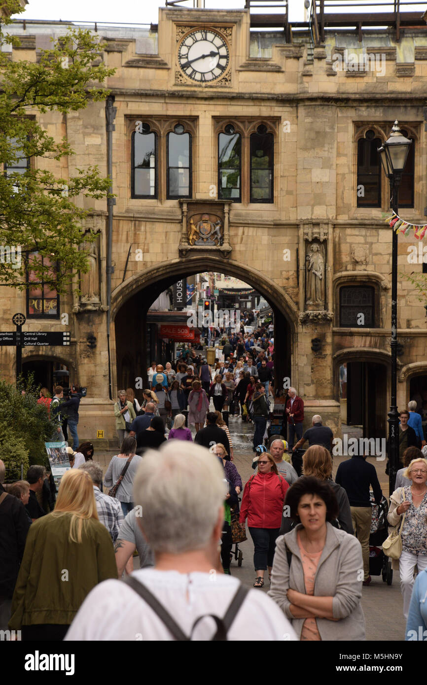 Lincoln Shopping Centre. The High Street in Lincoln towards the ...