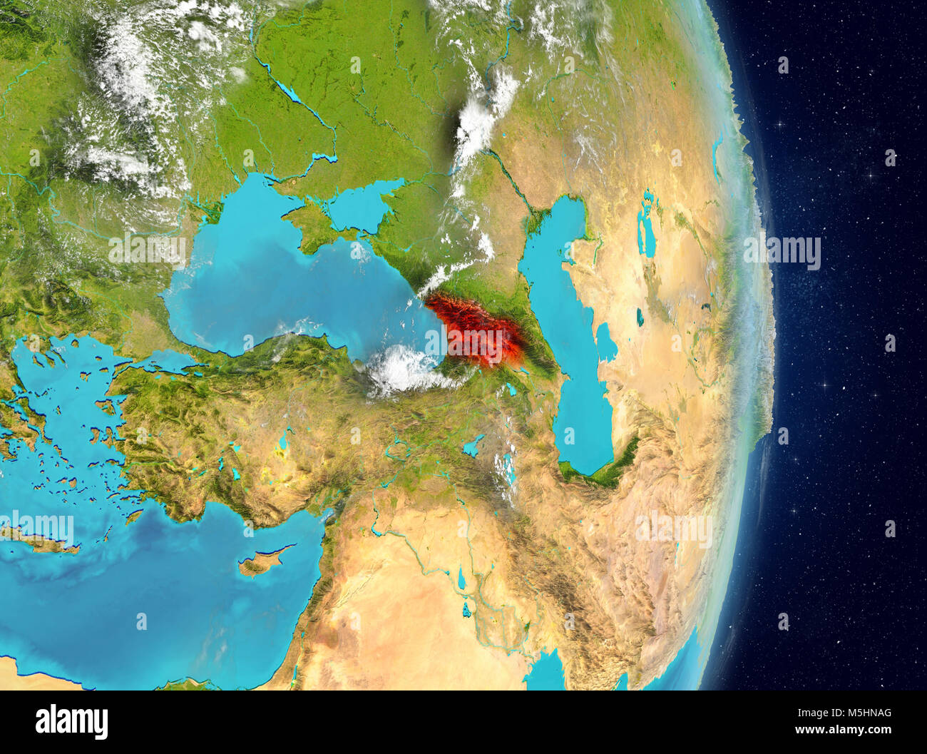 Highlighted satellite image of georgia hi-res stock photography and ...