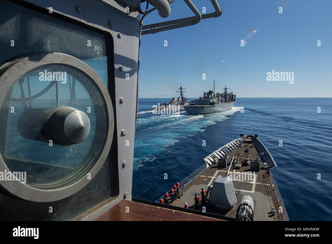 ATLANTIC OCEAN (Feb. 6, 2018) The guided-missile cruiser USS Normandy ...