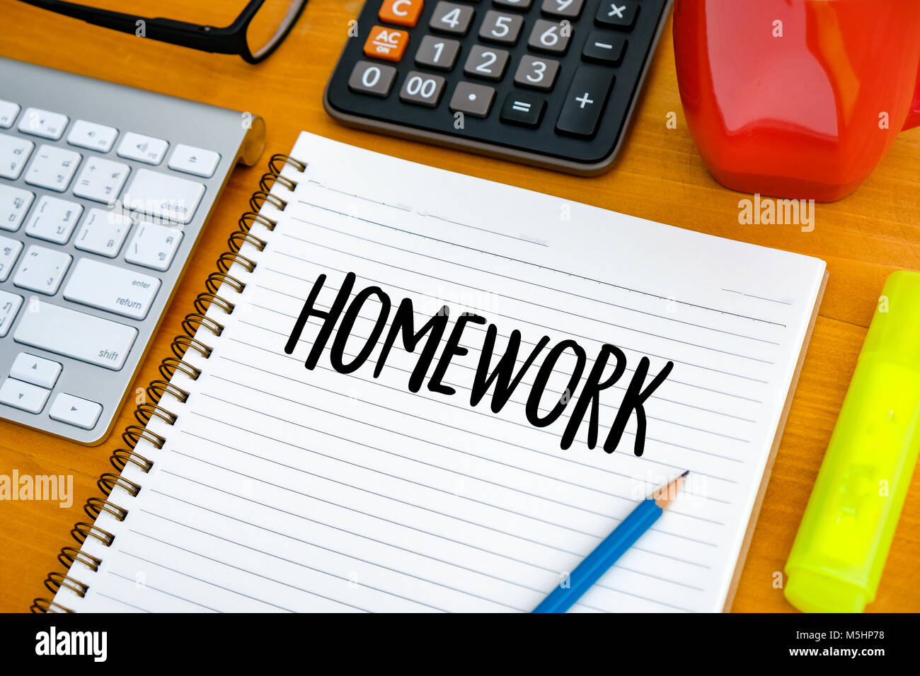 book top view Conceptual of homewor School notebook Stock Photo - Alamy
