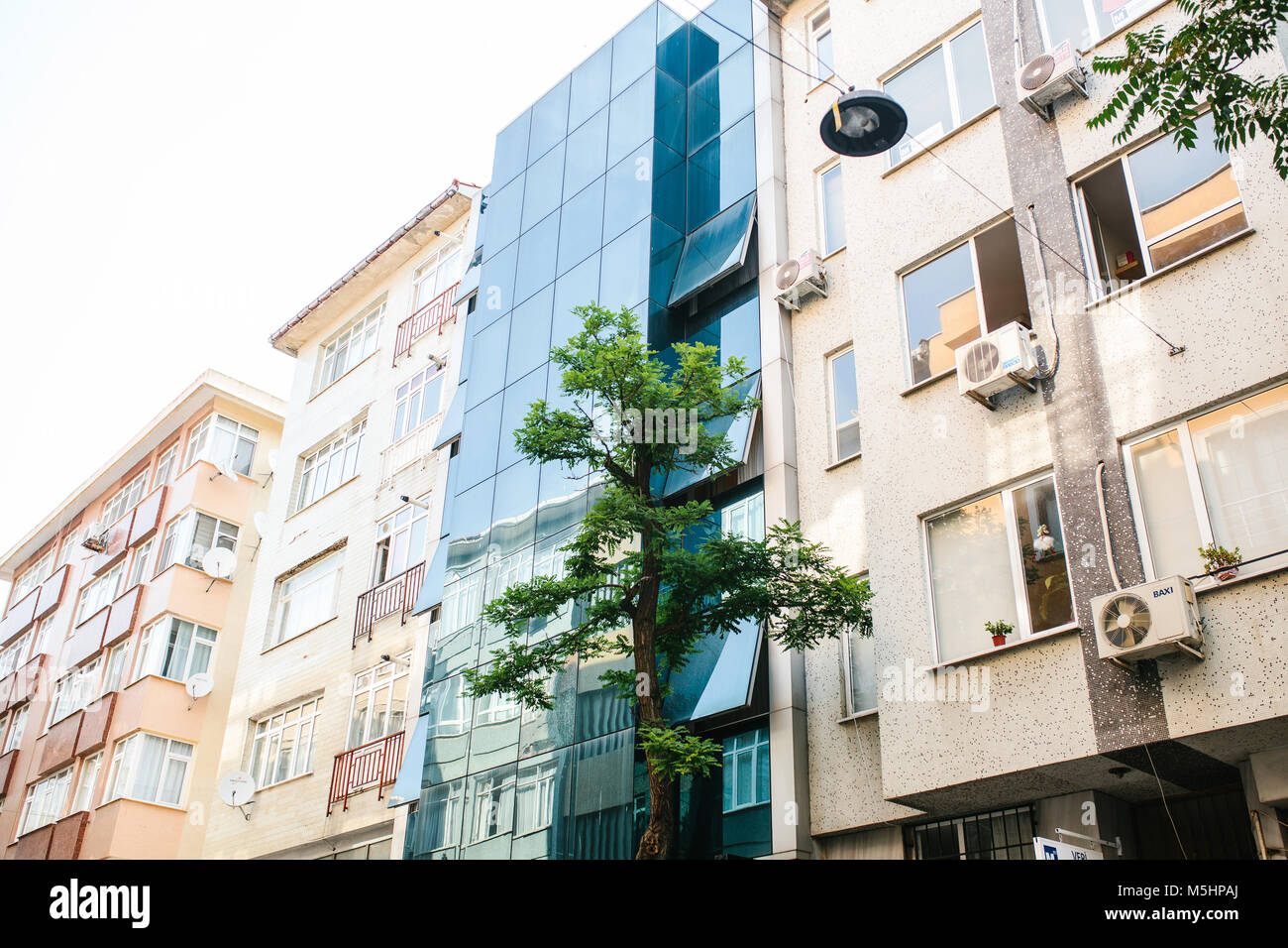 Istanbul, June 15, 2017: Exterior of a new modern glass design hotel ...